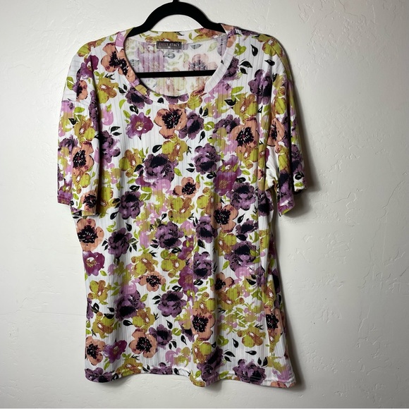 Emily Stacy | Tops | Emily Stacy Womens Plus Size 3x Floral Stretch ...